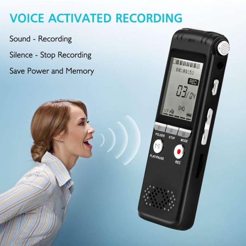Promo PEREKAM SUARA HD MICROPHONE DIGITAL VOICE RECORDER 8GB N131 BLACK ...