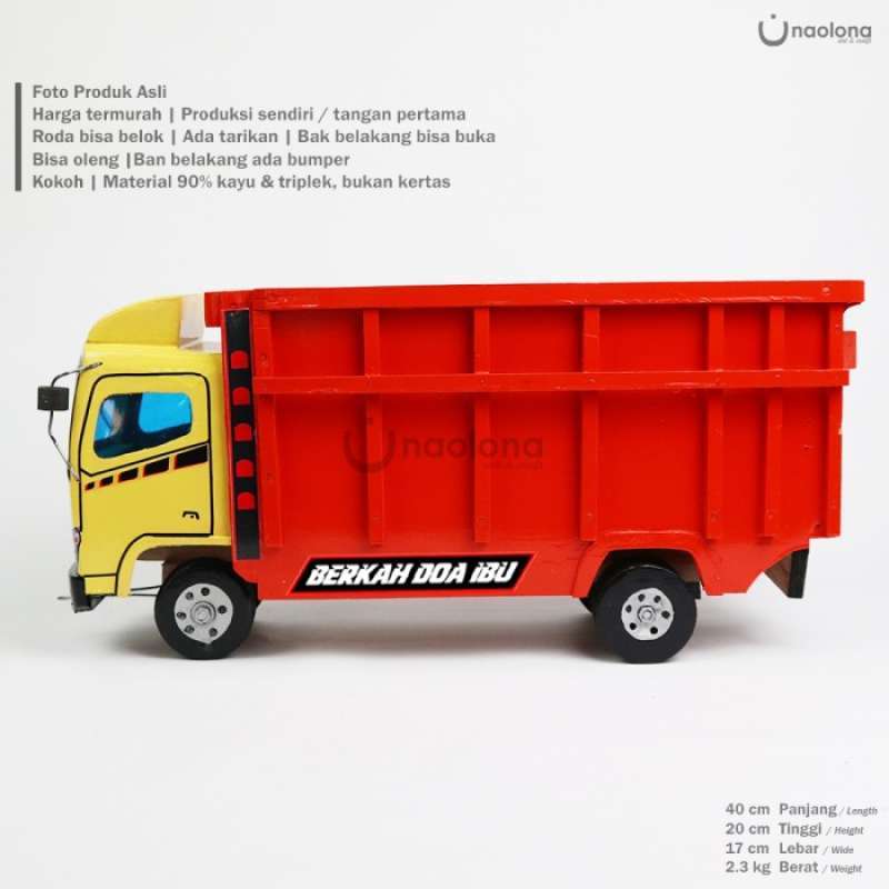 Promo MAINAN KAYU MOBILAN ANAK TRUK JADUL MINIATUR TRUCK KUNING ORANYE ...