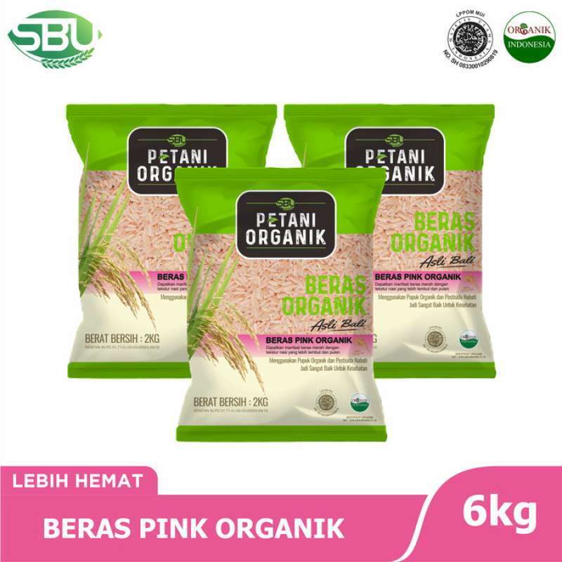 Promo Beras Pink Petani Organik Bundling 6kg / Cocok Untuk Diet dan ...