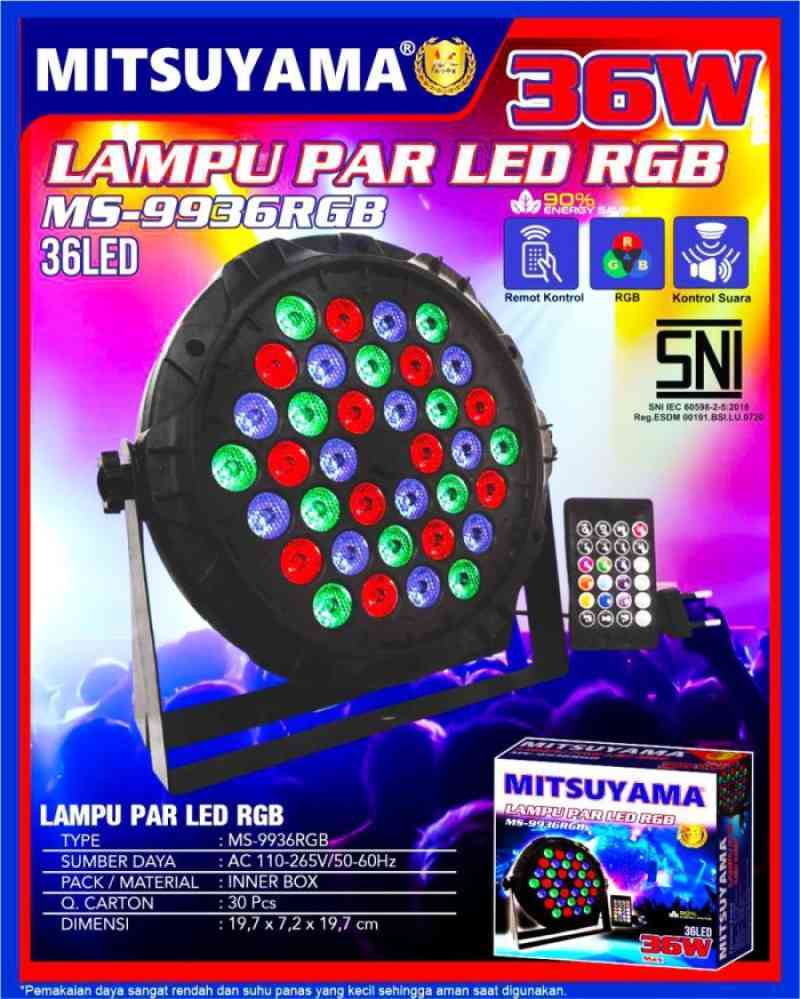Promo LAMPU SOROT PANGGUNG LED PAR STAGE LIGHT 36 RGB DISCO LED MITSUYAMA - - 36 LED RGB Diskon ...