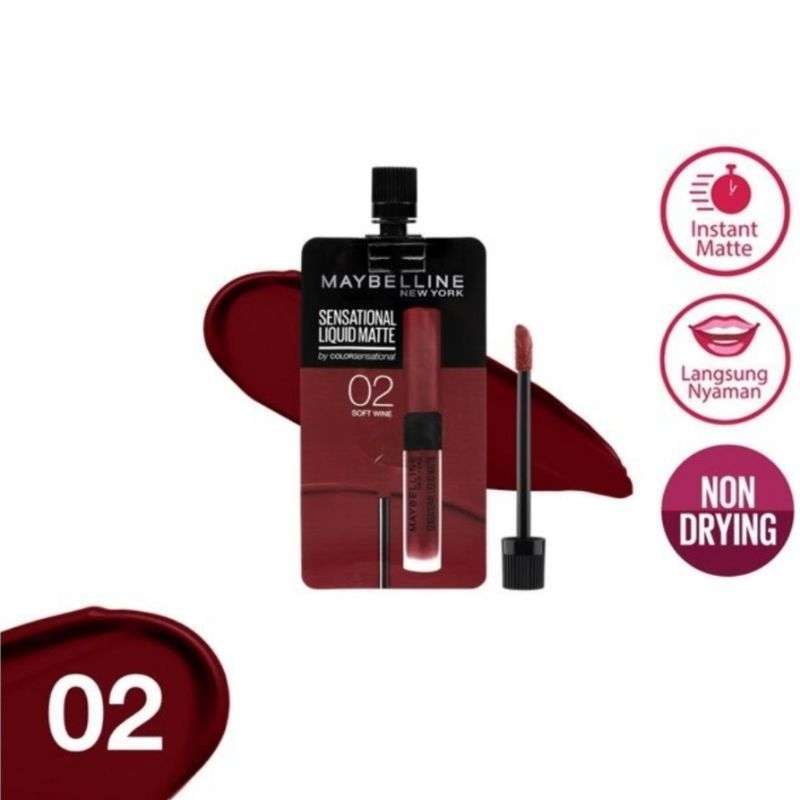 Jual Maybelline Sensational Liquid Matte Lipstick Sachet 2ml - 02 di ...