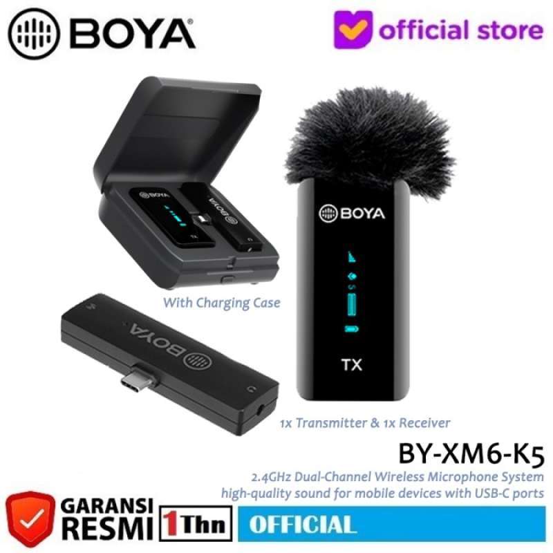 Promo BOYA BY-XM6 K5/K6 2.4GHZ DUAL-CHANNEL WIRELESS MICROPHONE SYSTEM - Diskon 50% di Seller ...