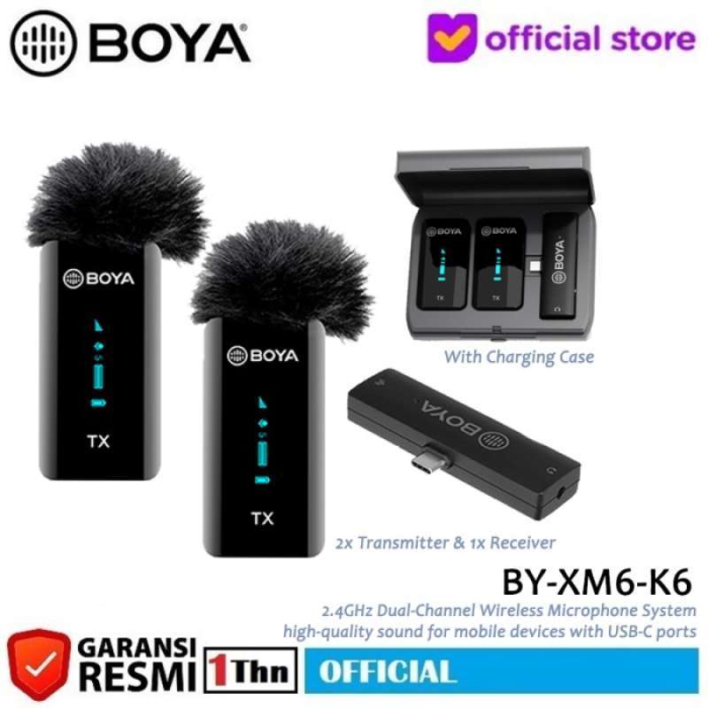 Promo BOYA BY-XM6 K5/K6 2.4GHZ DUAL-CHANNEL WIRELESS MICROPHONE SYSTEM - - K6 Diskon 50% di ...