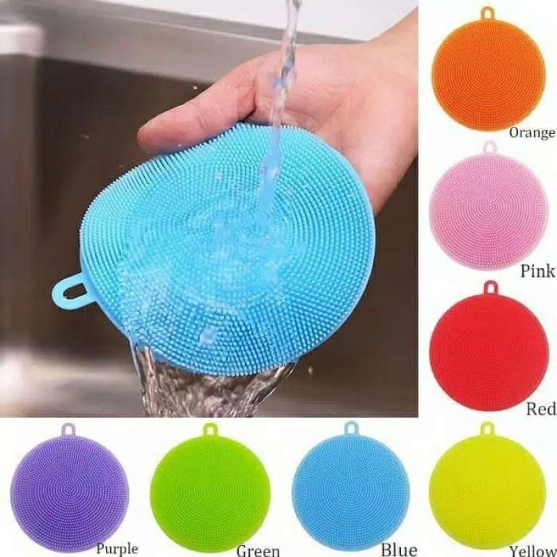 Jual Spons spon sponge Silikon Bundar Anti Kuman Bakteri Cuci Piring ...