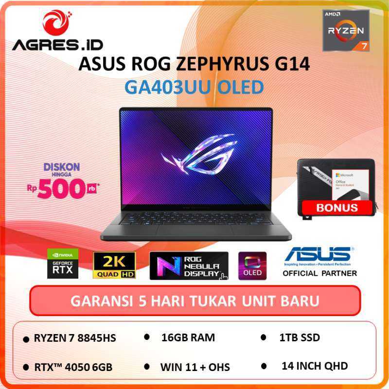 Jual Asus Rog Zephyrus G14 Oled Ga403uu Rtx4050 6gb - Ryzen 7 8845hs ...
