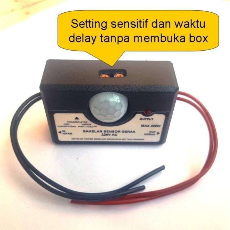Promo SAKLAR SENSOR GERAK 220V PIR SETTING MUDAH MOTION DETECTOR Diskon ...