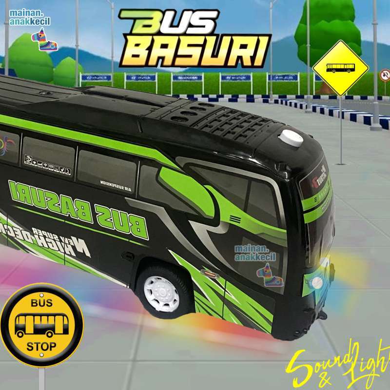 Jual Mainan Anak Mobil Bus Basuri Lampu Telolet Oleng Plastik Dan Musik ...