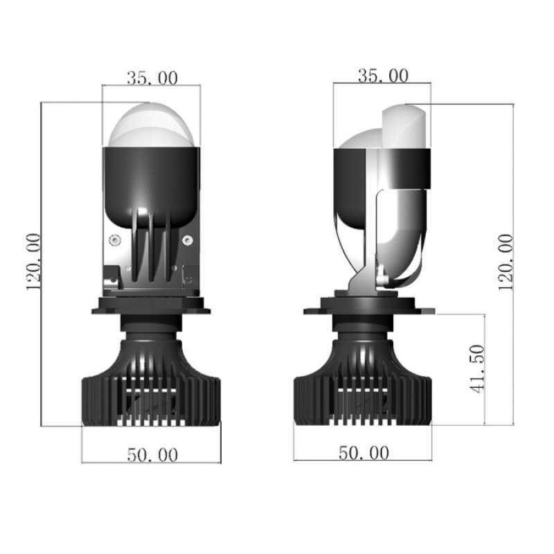Promo iSUN Mini BiLED Projie Double-Lens Headlamp Lampu Utama Y6D H4 ...