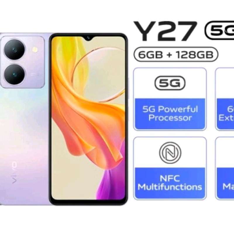 Promo VIVO Y27 5g RAM 6 GB/128 GB ( 6GB + 6GB EXTENDED RAM ) - Satin Purple Diskon 27% di Seller ...
