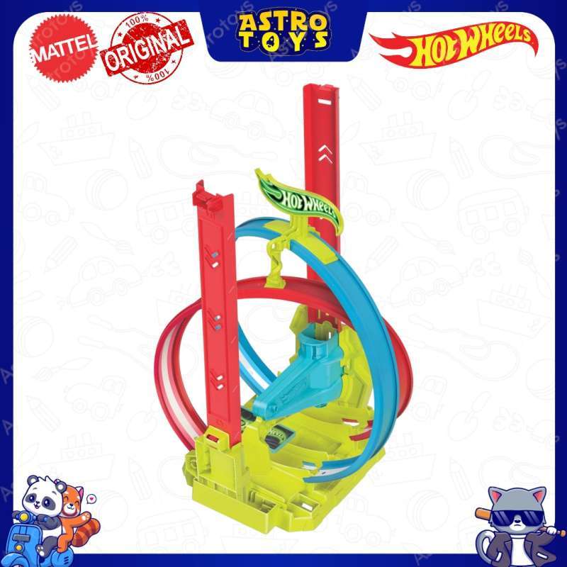 Jual Hot Wheels Double Loop Neon Laser Speeder Track Builder Set ...
