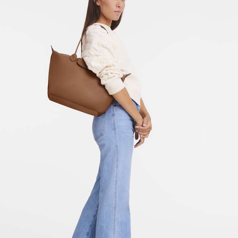 Promo Longchamp Le Pliage Xtra Medium Leather Tote Bag Cognac Diskon 35 ...