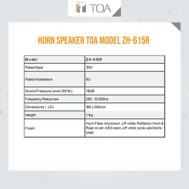 Promo Baru Horn Speaker Toa Speaker Corong Model Zh-615R Resmi Terbaru ...