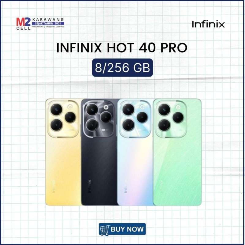 Jual Infinix Hot 40 Pro 8/256 Gb [garansi Resmi] - Palm Blue Di Seller M2 Cellular - M2 Cell ...