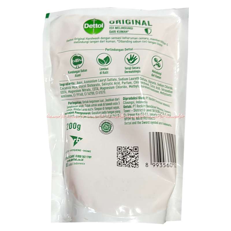 Jual Dettol 200ml Original Sensitive Re-energize Handwash Anti Bakteri ...