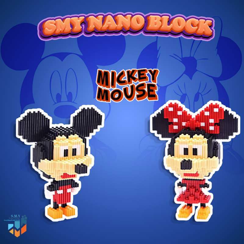 Promo Smy Nano Blocks Mickey & Minnie 3d Model, Mainan Blok Susun, Blok ...