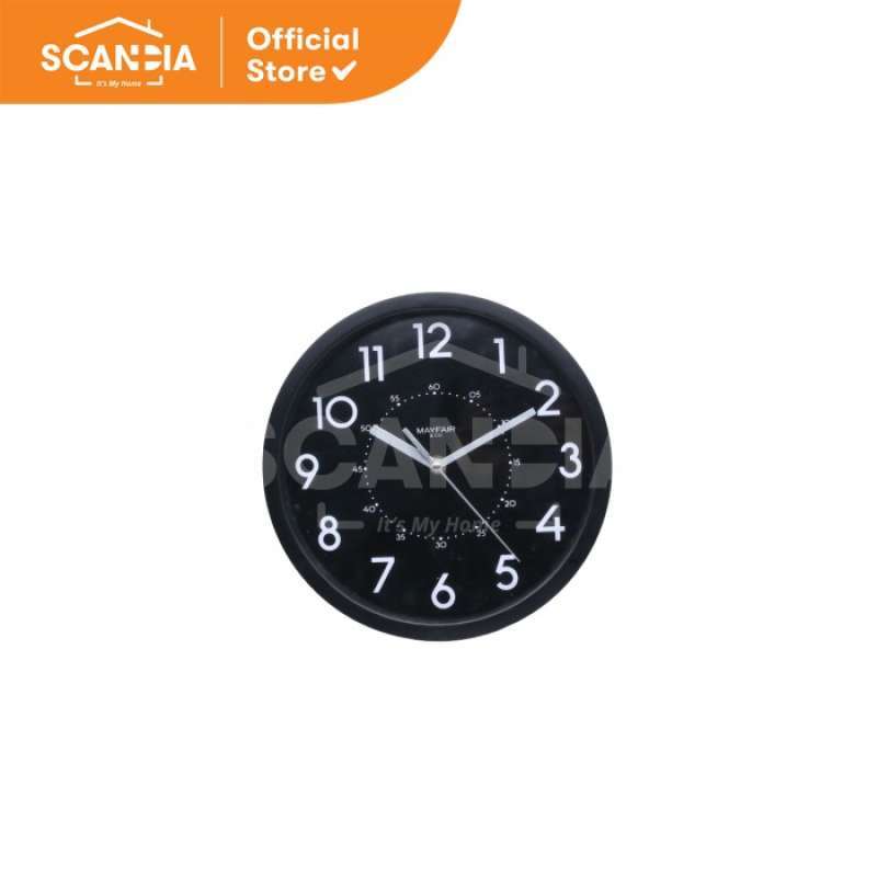 Jual SCANDIA Jam Dinding Clock Big Numbers 25cm All Black (GW0143) di ...