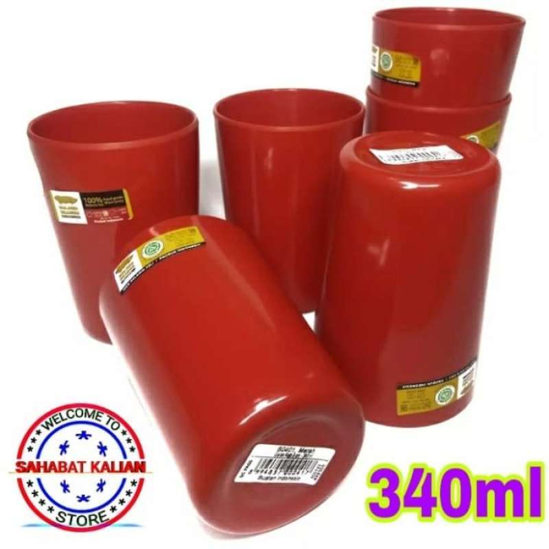 Promo GELAS MELAMIN RATA GOLDEN DRAGON B0401 340ML MERAH PER 6 PCS Diskon 23% di Seller Anabel ...