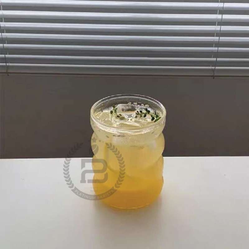Promo Corrugated Wavy Glass Gelas Kaca 320ml Cafe Coffee Kopi Milk Spiral Diskon 23% Di Seller ...
