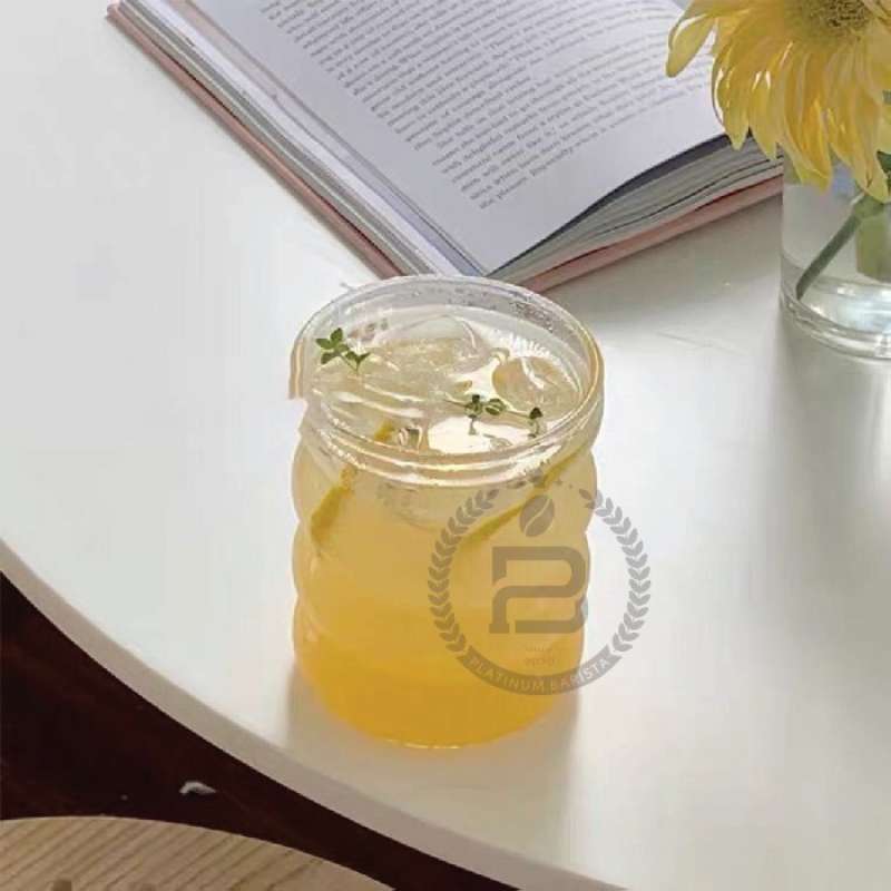 Promo Corrugated Wavy Glass Gelas Kaca 320ml Cafe Coffee Kopi Milk Spiral Diskon 23% Di Seller ...