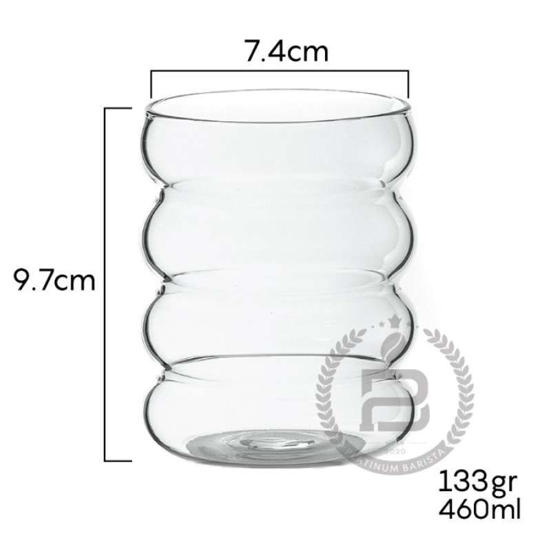 Promo Corrugated Wavy Glass Gelas Kaca 320ml Cafe Coffee Kopi Milk Spiral Diskon 23% Di Seller ...