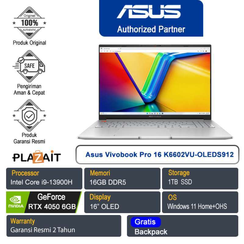 Jual Asus Vivobook Pro 16 K6602VU-OLEDS912 /Intel Core i9-13900H/16GB ...