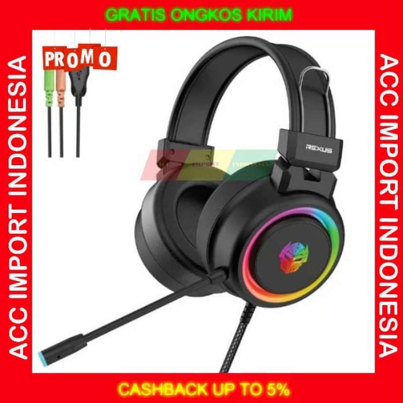 Promo Headphone Headset Rexus Gaming Vonix F30 RGB PC Komputer Original ...