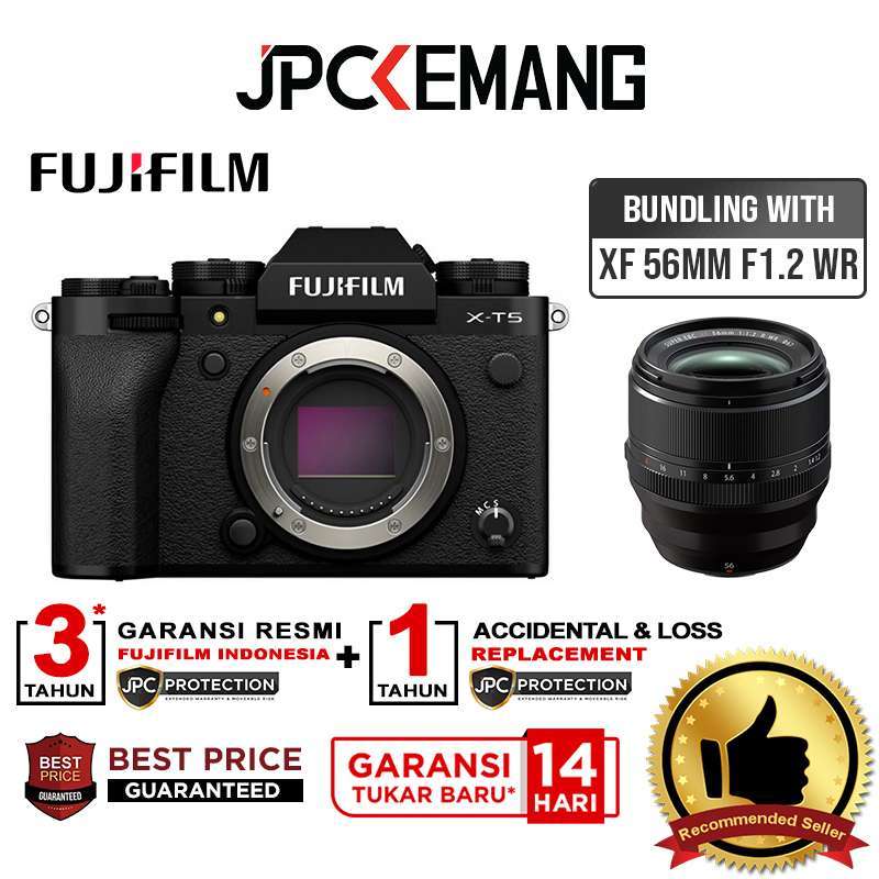 Promo Jpc Kemang Fujifilm Xt5 Fuji X-t5 Xt 5 Body With Xf 56mm F1.2 Wr ...