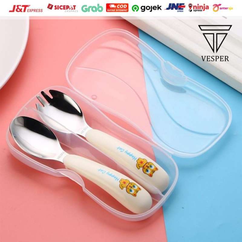 Jual sendok garpu anak free box / kids spoon fork set / alat makan anak ... Jual sendok garpu anak free box / kids spoon fork set / alat makan anak ...