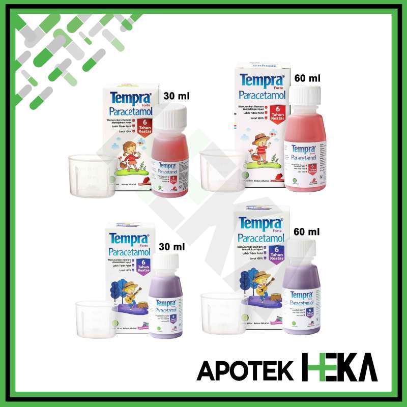 Jual Tempra Syrup Forte Sirup Demam Anak 30 / 60 ml Grape / Strawberry ...