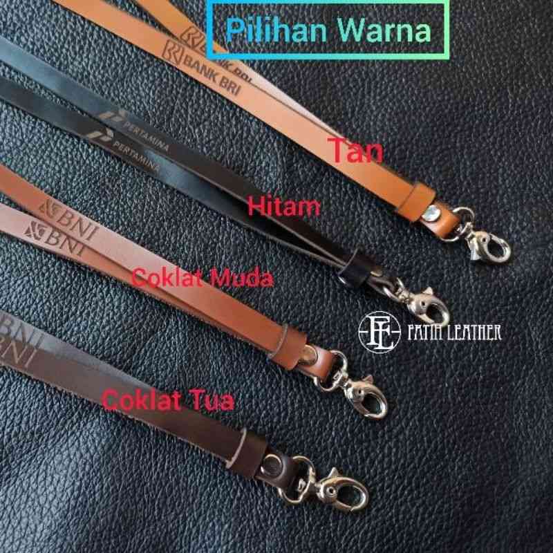 Promo CRW Tali Name Tag Kulit Custom Logo Dan Tulisan Sesuai Request ...