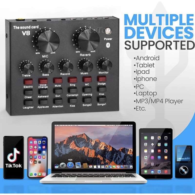 Jual SOUND CARD V8 MIXER BLUETOOTH / SOUND CARD V8 BROADCAST CHAT USB ...