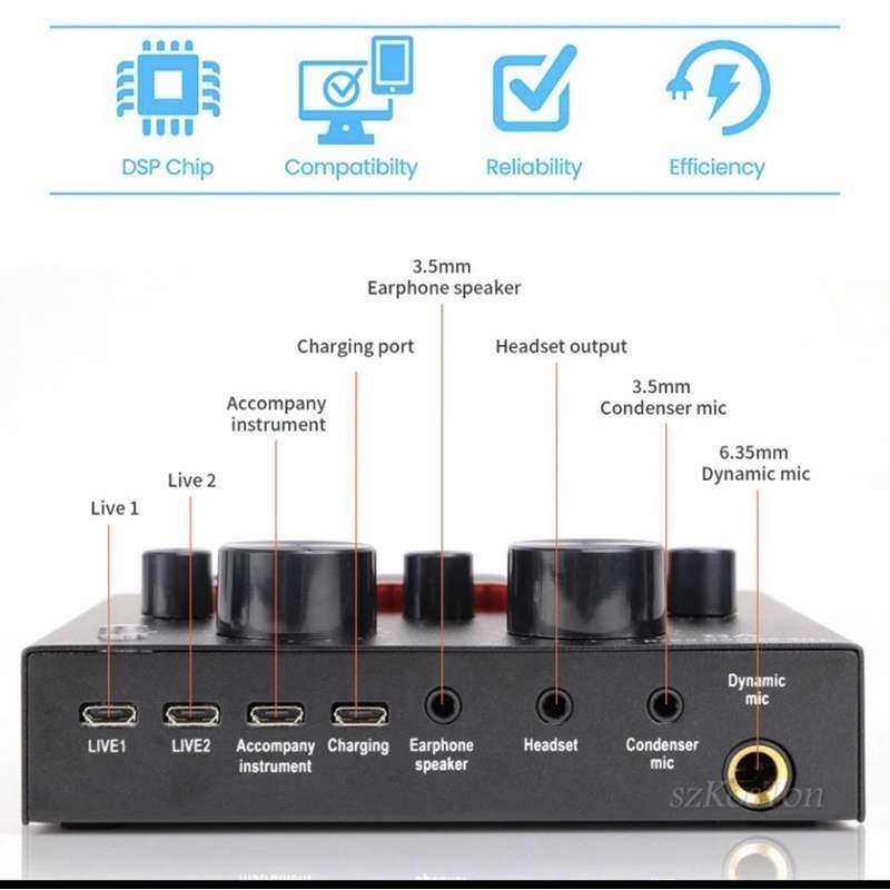 Jual SOUND CARD V8 MIXER BLUETOOTH / SOUND CARD V8 BROADCAST CHAT USB ...