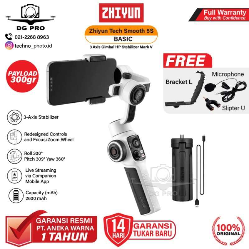 Promo Zhiyun Smooth 5s Gimbal Stabilizer Smartphone Hp Basic Zhiyuntech ...