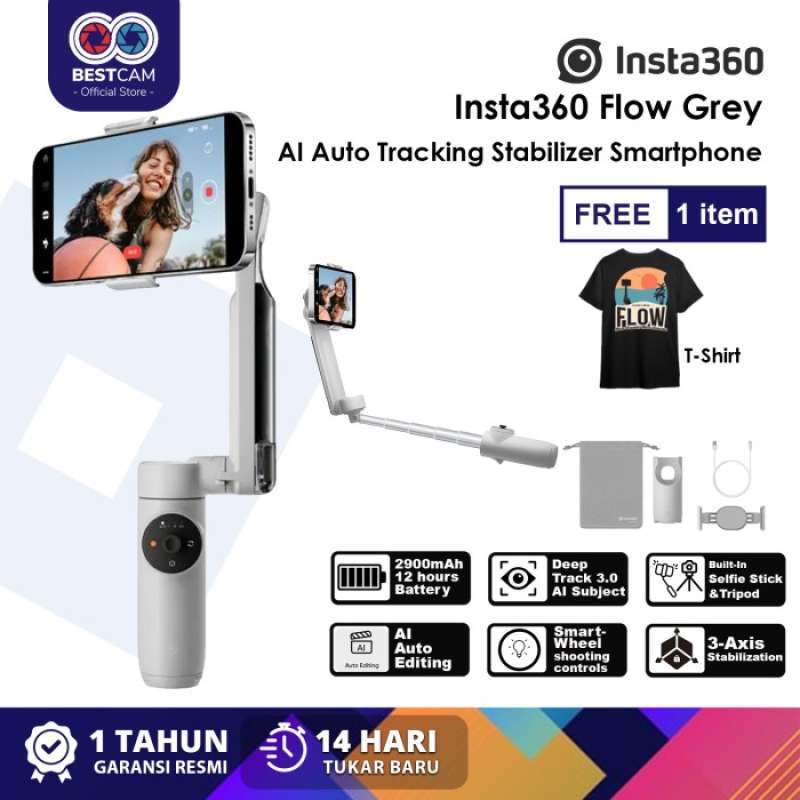 Promo INSTA360 FLOW AI AUTO TRACKING GIMBAL STABILIZER SMARTPHONE Diskon 50% di Seller XionStore ...