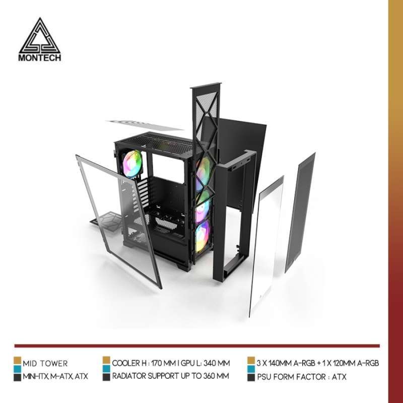 Jual MONTECH AIR 1000 Premium | Premium Experience Extreme Cooling - Hitam di Seller Nano ...