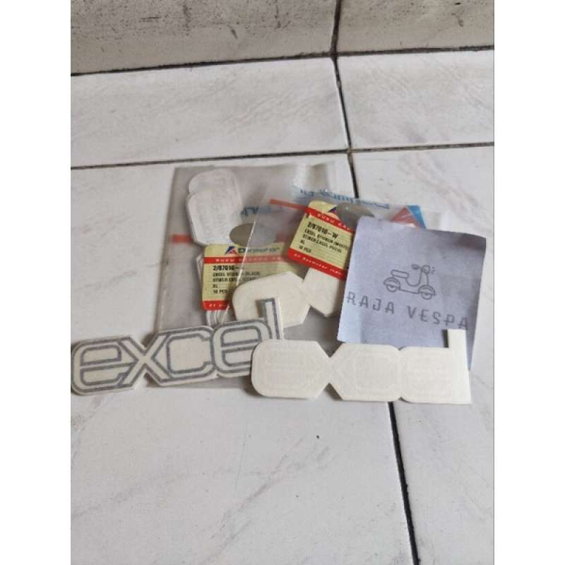 Jual Sticker Stiker Emblem Vespa Excel Putih Danmotor Satuan di Seller ...