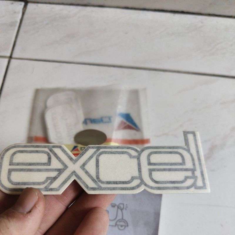 Jual Sticker Stiker Emblem Vespa Excel Putih Danmotor Satuan di Seller ...