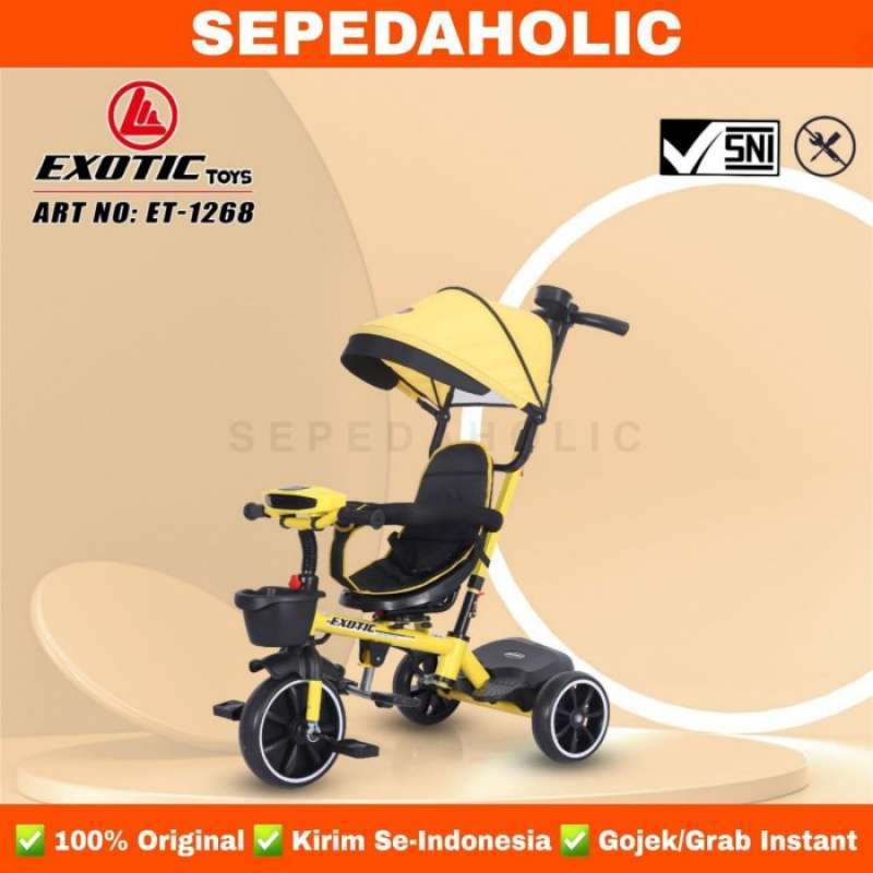 Promo Sepeda Roda Tiga 3 EXOTIC ET 1268 Kursi Putar Tricycle Stroller ...