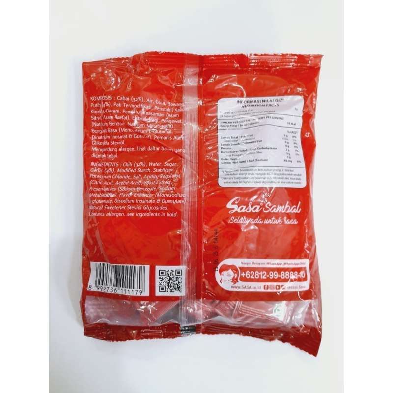 Jual Sasa Saus Sambal Asli Isi 24 Saset Saos Cabe Sauce Cabai di Seller ...