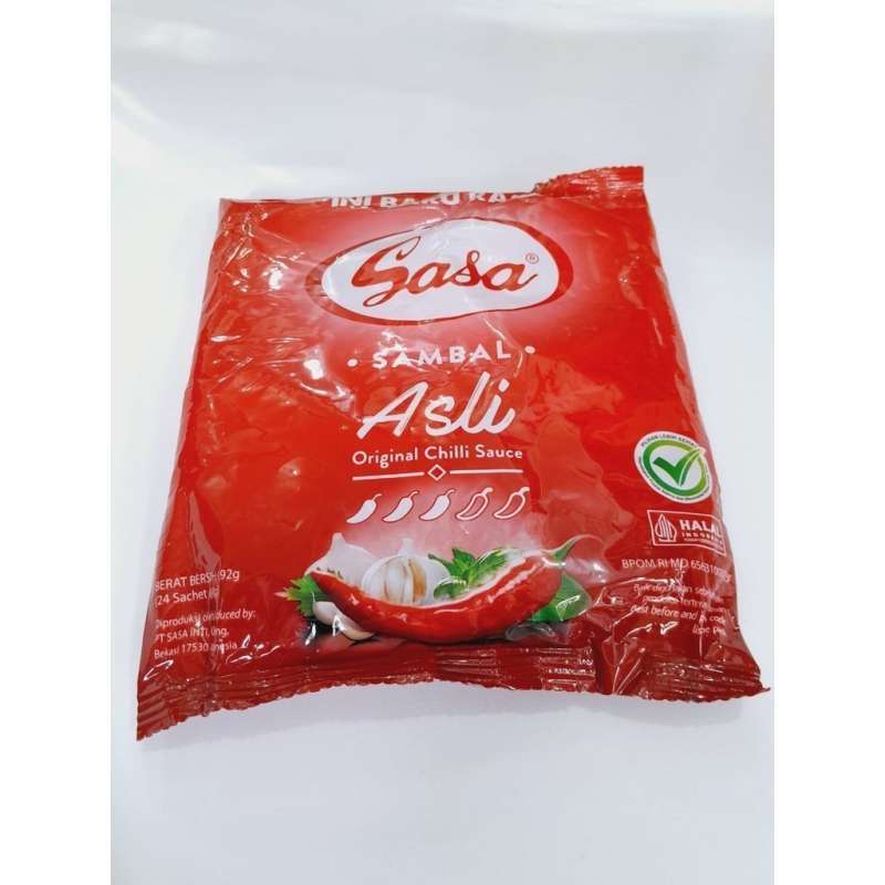 Jual Sasa Saus Sambal Asli Isi 24 Saset Saos Cabe Sauce Cabai di Seller ...
