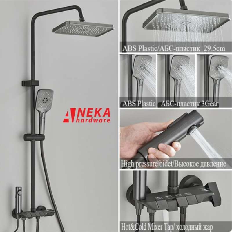 Promo SHOWER KAMAR MANDI FULL SET MIXER PANAS DINGIN LUXURY - 4 PIANO GREY Diskon 50% di Seller ...
