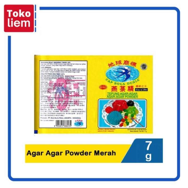 Jual Bola Dunia Agar Agar Powder Merah 7g Di Seller Toko Liem ...