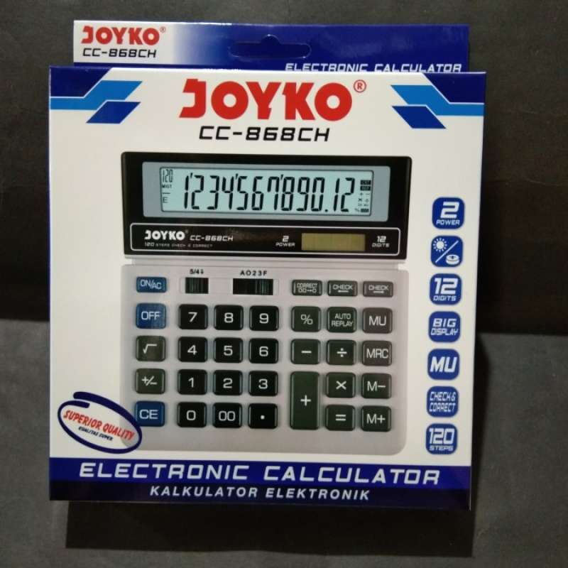Jual Kalkulator Joyko Besar 12 Digit Setara Sdc-868 - Cc-868ch Di ...