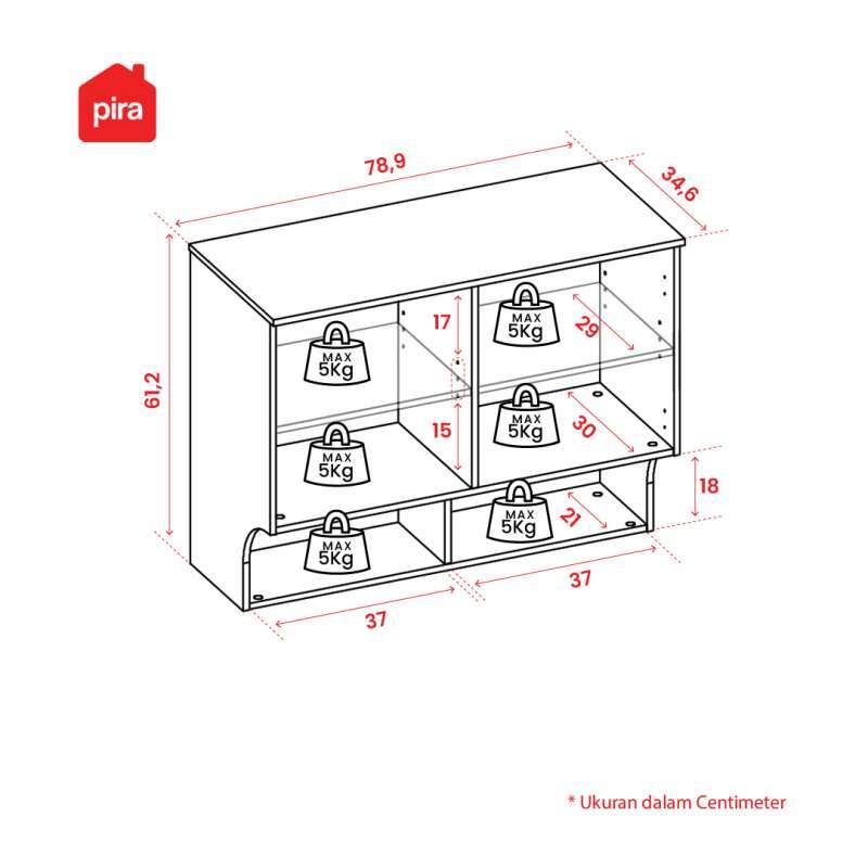 Promo PIRA METROPOLIS OX - ARUNA KC WU80 RB Rak Gantung Dapur / Kitchen ...