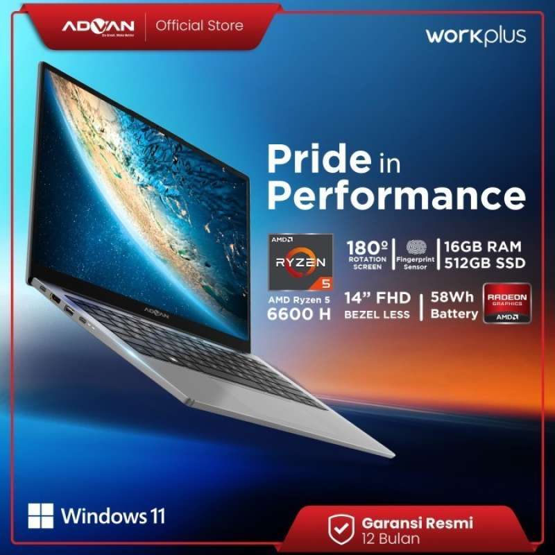 Jual Advan Laptop Workplus Amd Ryzen 5 6600h 14'' Fhd Ips 16gb 512gb Win 11 Di Seller Alibaba ...