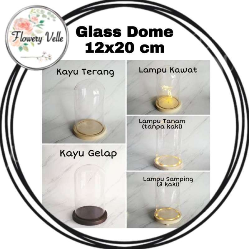 Promo Kubah Kaca Glass Dome Besar Kosong Glassbox Container Display Box ...