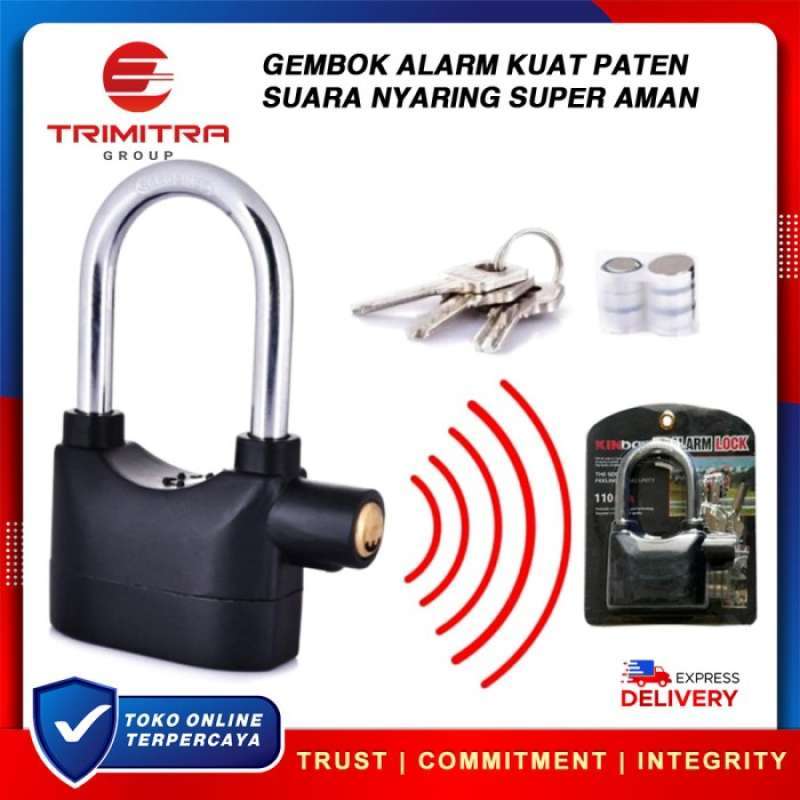 Promo GEMBOK ALARM MOTOR SEPEDA SAFETY PADLOCK AMAN BESI KUAT UNIVERSAL ...