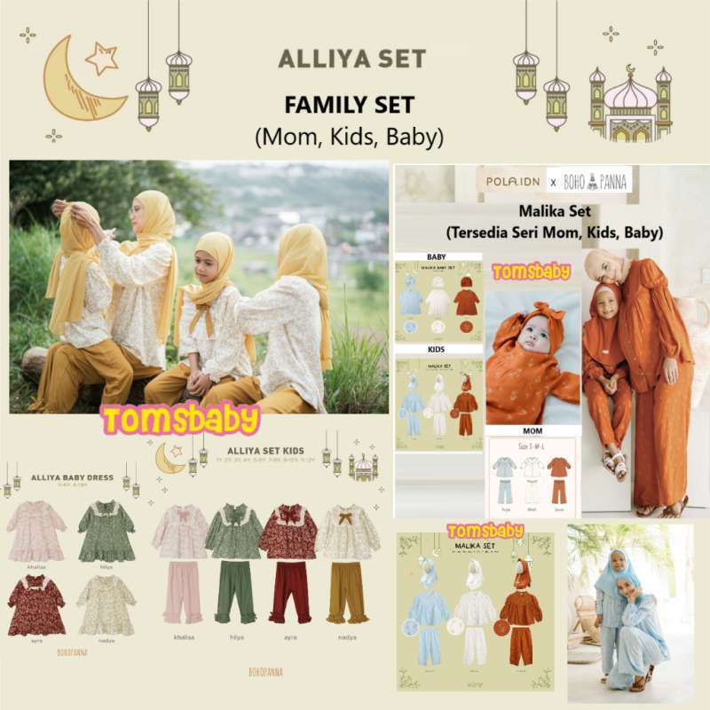 Jual [TOMS] BOHOPANNA (1set) ALLIYA GAMIS Mom Kids Baby | MALIKA SET Kids Baby + Hijab ...