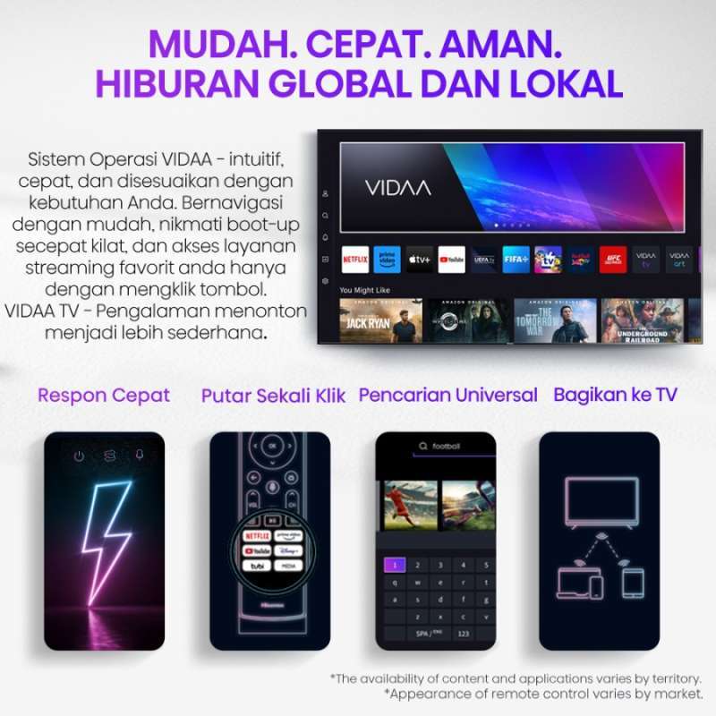 Jual Hisense 43 inch 43E4H Vidaa U5 system Smart TV FHD - Bezelless ...