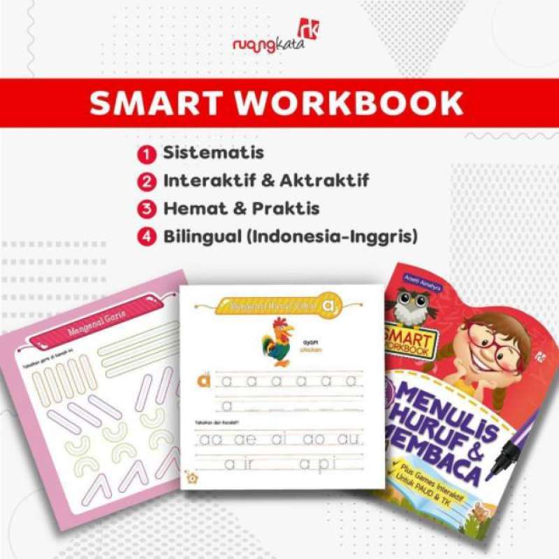 Jual Smart Work Book Calistung, Menulis Huruf dan Angka - Membaca ...